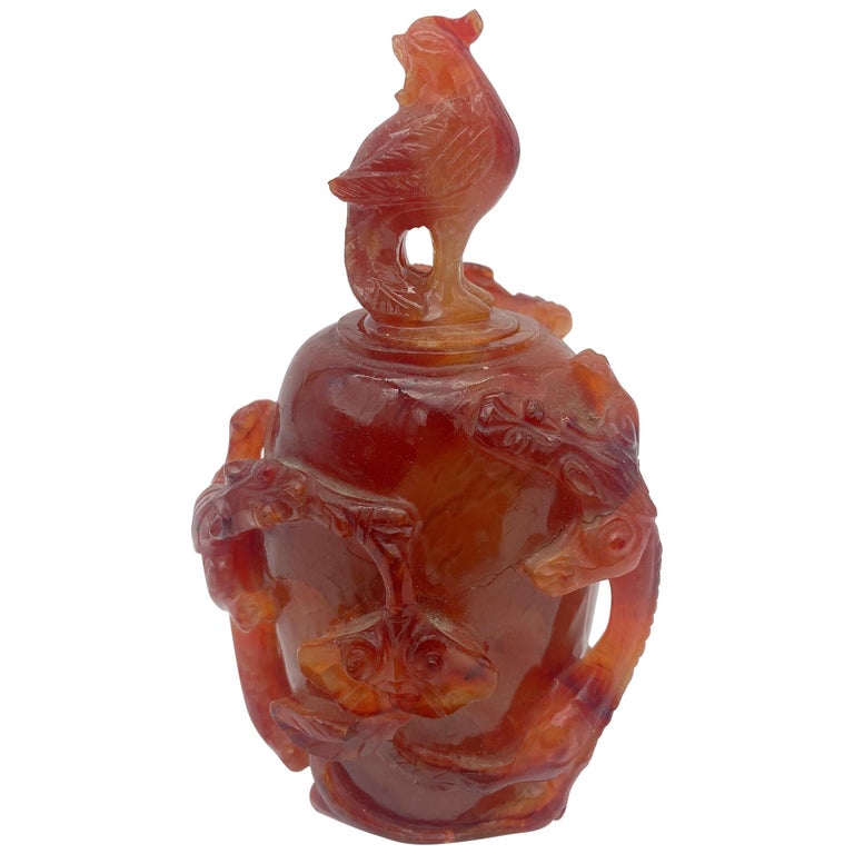 19th Century Antique Chinese Agate Bottle For Sale at 1stDibs