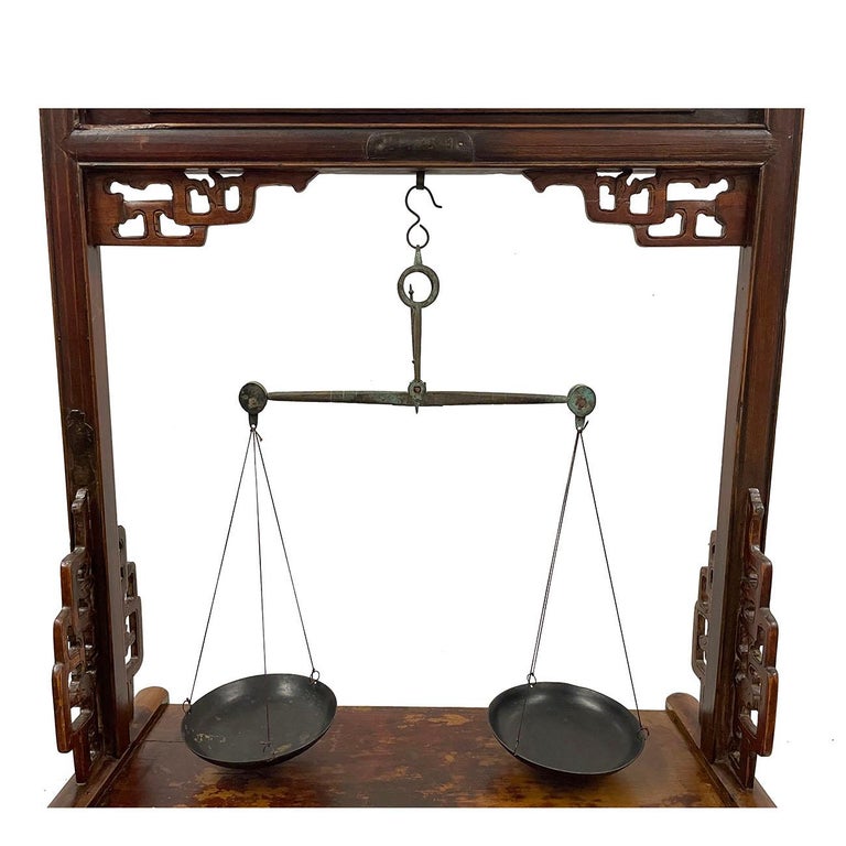 19th Century Antique Chinese Apothecary Balance Scale Stand with ...