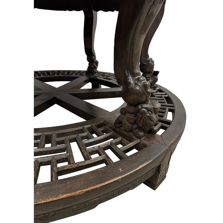 19th Century Antique Chinese Hand Carved Half Moon Tables, Set of 2 For ...