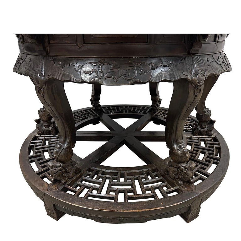 19th Century Antique Chinese Hand Carved Half Moon Tables, Set of 2 For ...