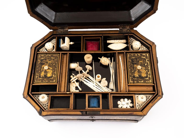 19th Century Antique Chinese Sewing Box For Sale at 1stDibs