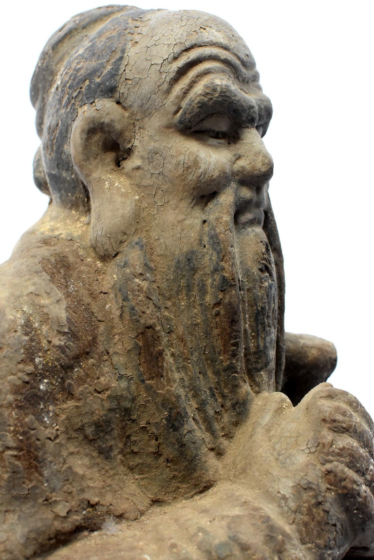 19th Century Antique Chinese Tao Philosopher Statue at 1stDibs