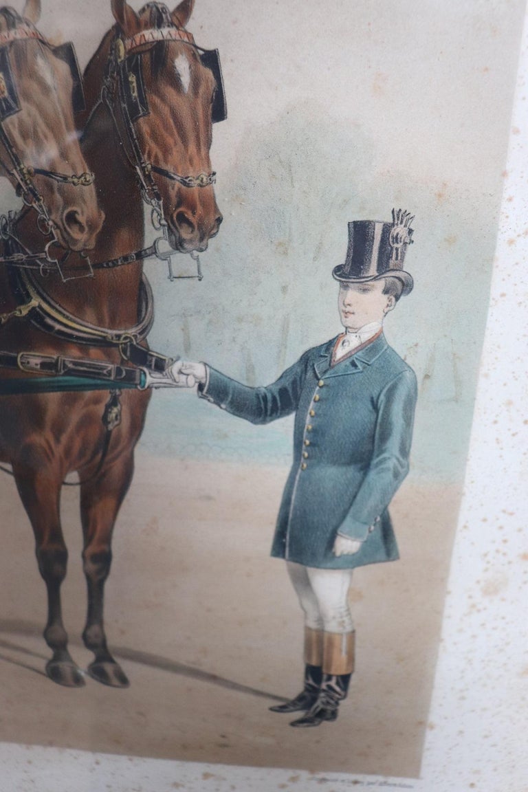 19th Century Antique Color Lithograph Print Signed Albert Adam at 1stDibs