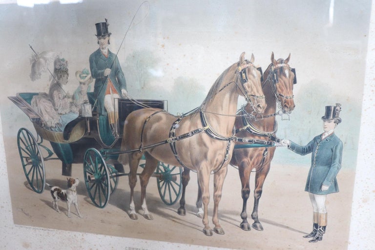 19th Century Antique Color Lithograph Print Signed Albert Adam at 1stDibs