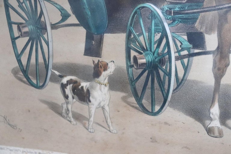 19th Century Antique Color Lithograph Print Signed Albert Adam at 1stDibs