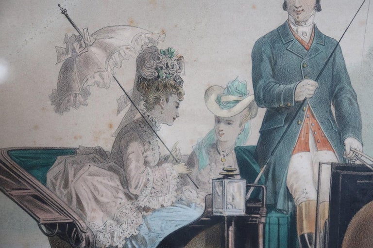 19th Century Antique Color Lithograph Print Signed Albert Adam at 1stDibs