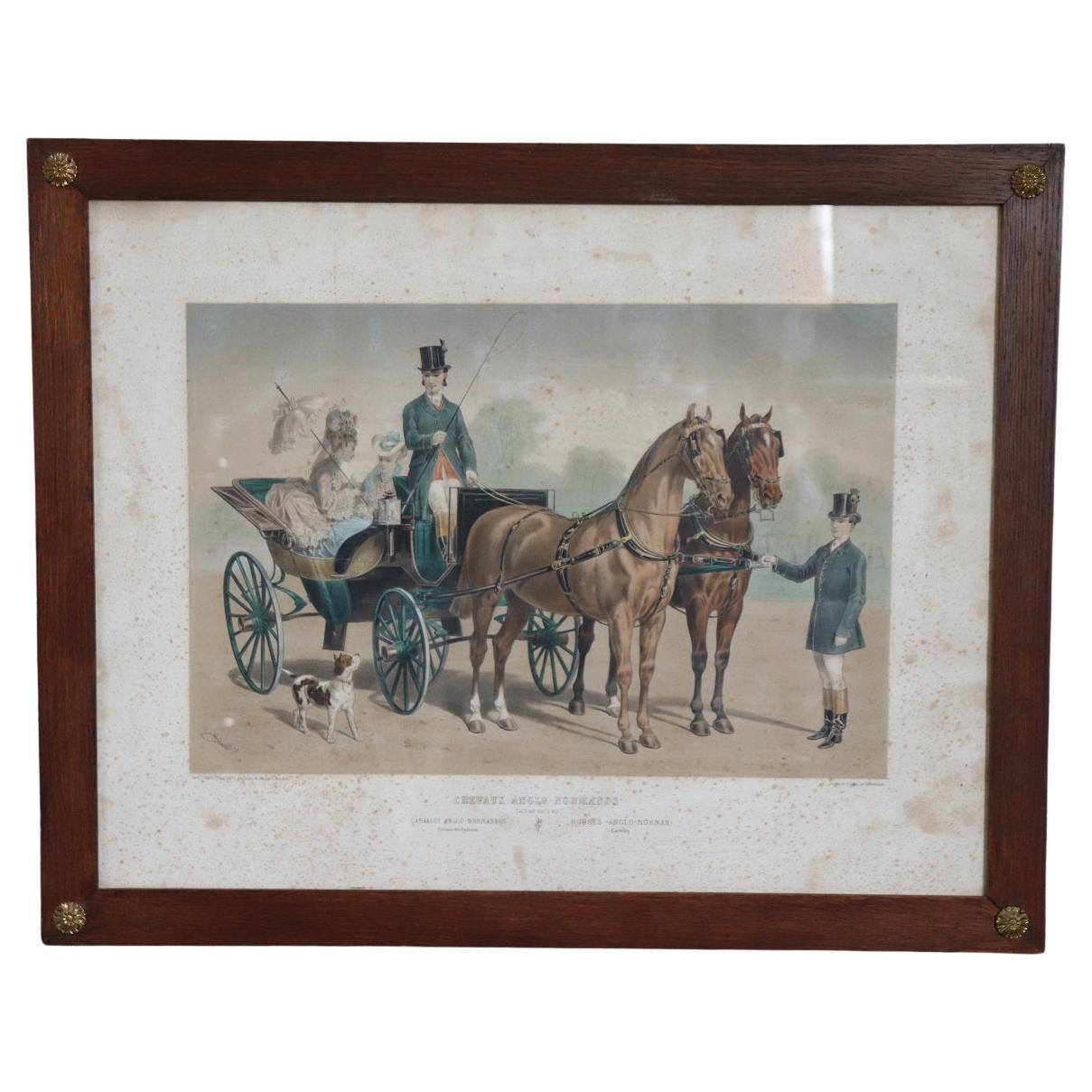 19th Century Antique Color Lithograph Print Signed Albert Adam at 1stDibs