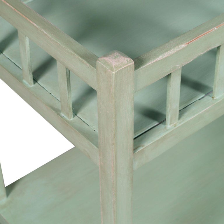 19th Century, Antique Country Emerald Lacquered Rustic Serving Table at ...