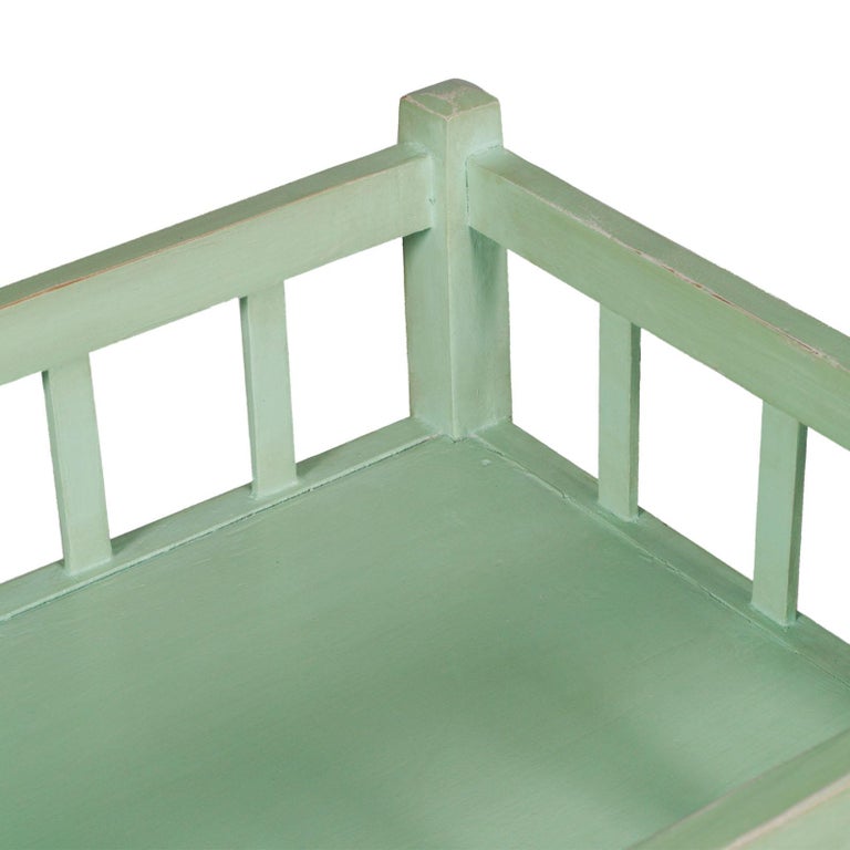 19th Century, Antique Country Emerald Lacquered Rustic Serving Table at ...