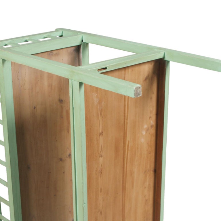 19th Century, Antique Country Emerald Lacquered Rustic Serving Table at ...