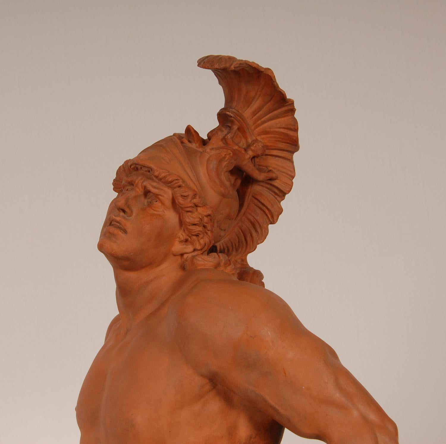 19th Century Antique Ceramic Figure Terracotta Sculpture Achilles P ...