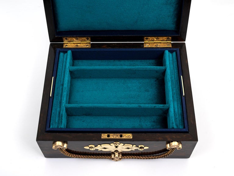 19th Century Antique Dome-Top Jewellery Box with Abalone Medallion For ...