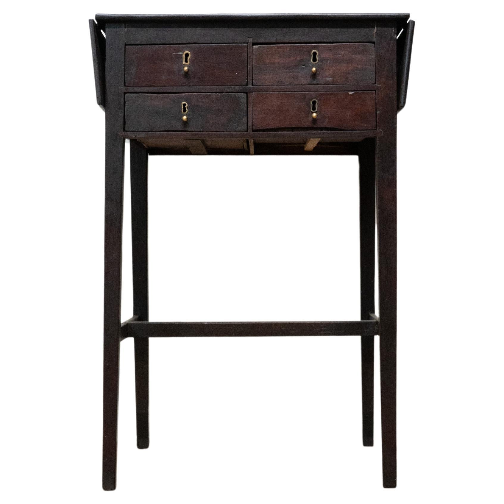 19th century Antique Drop Leaf Side Table For Sale at 1stDibs