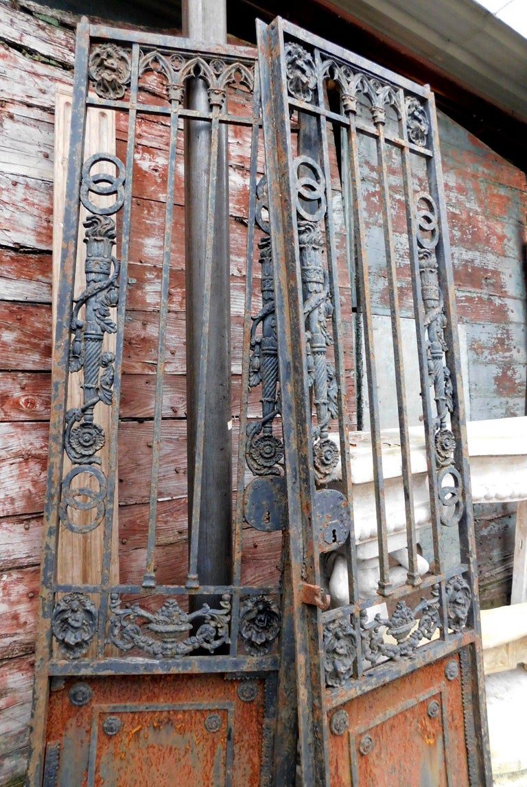 19th Century Antique Entrance Door in Iron For Sale at 1stdibs