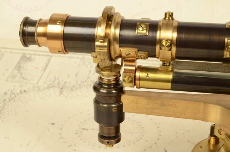 19th Century Antique Brass USA Surveyor Measurement Instrument F.H ...
