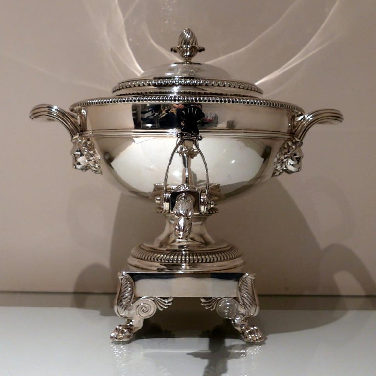 19th Century Antique George III Sterling Silver Tea Urn London 1813 ...