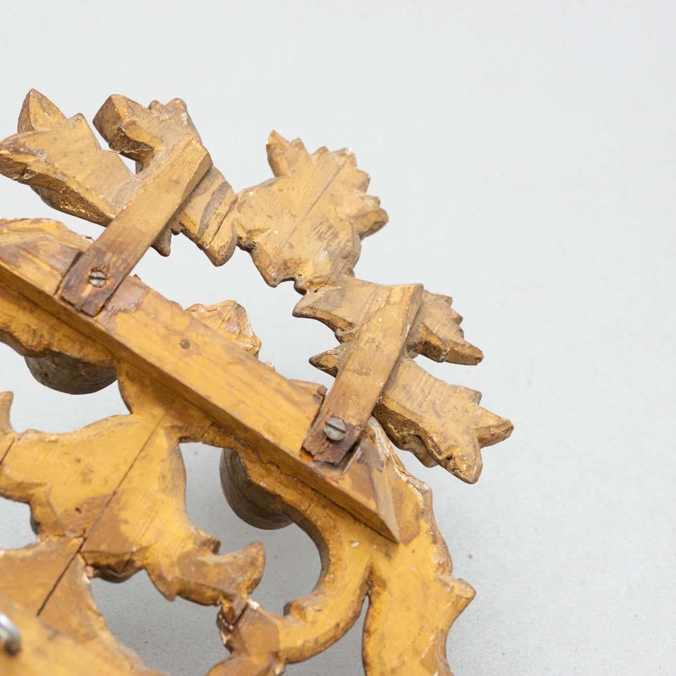 19th Century Antique Gold Cornucopia Mirror with Etched Female Figure ...