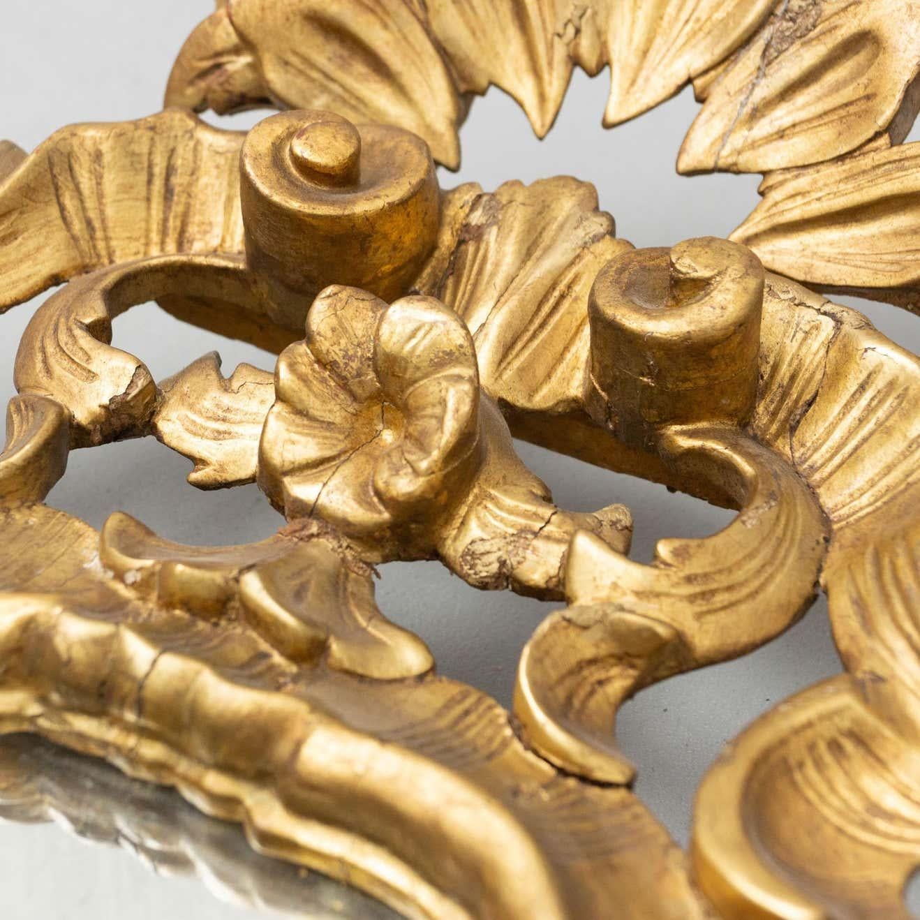 19th Century Antique Gold Cornucopia Mirror with Etched Female Figure ...