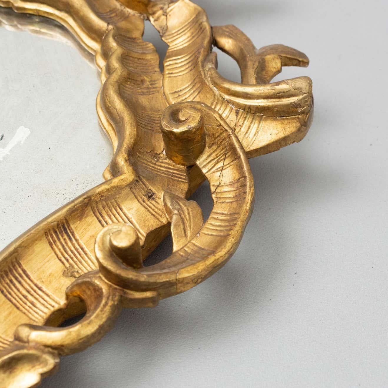 19th Century Antique Gold Cornucopia Mirror with Etched Female Figure ...