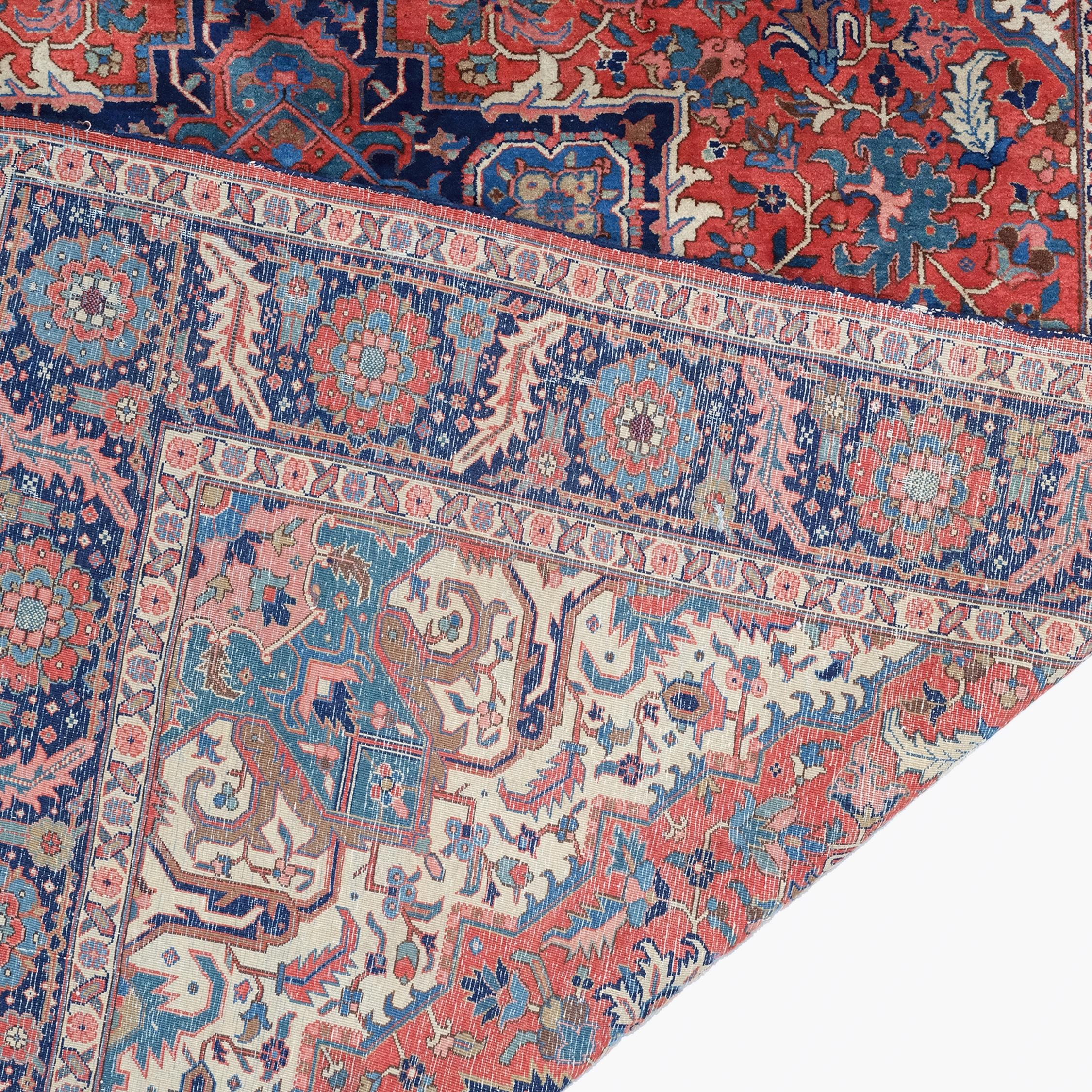 19th Century Antique Heriz Rug - Antique Wool Area Rug, Heriz Area Rug ...