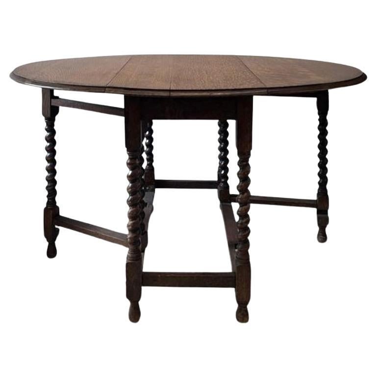 19th Century Antique Jacobean Style Gateleg English Oak Drop Leaf Table ...