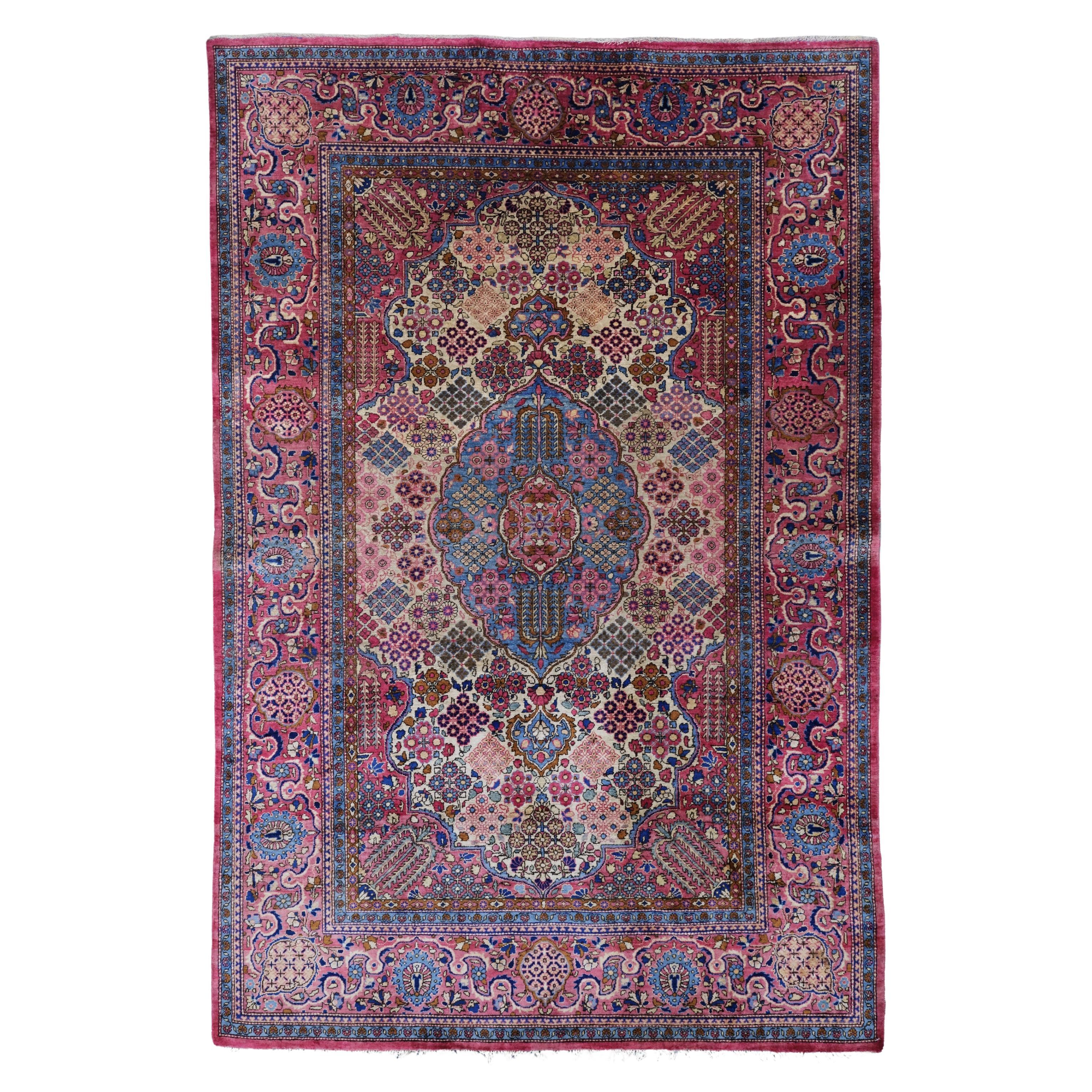 Antique Souf Keshan Silk Rug For Sale at 1stDibs