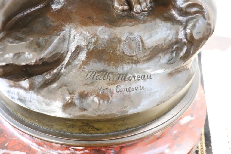 19th Century Antique Large Bronze Sculpture by Mathurin Moreau "the ...