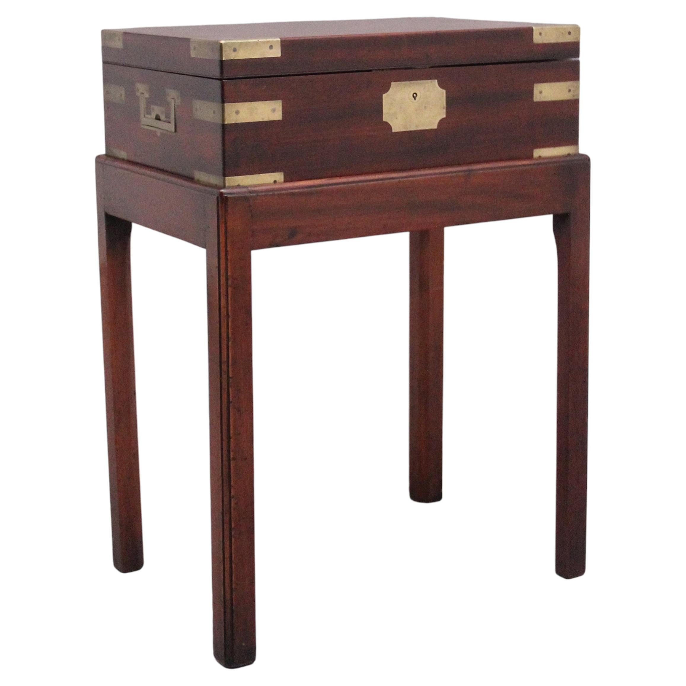 19th Century antique mahogany box on later stand For Sale at 1stDibs