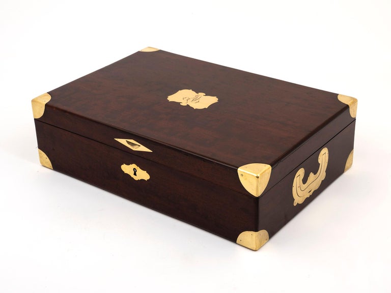 19th Century Antique Mahogany Despatch Box For Sale at 1stDibs