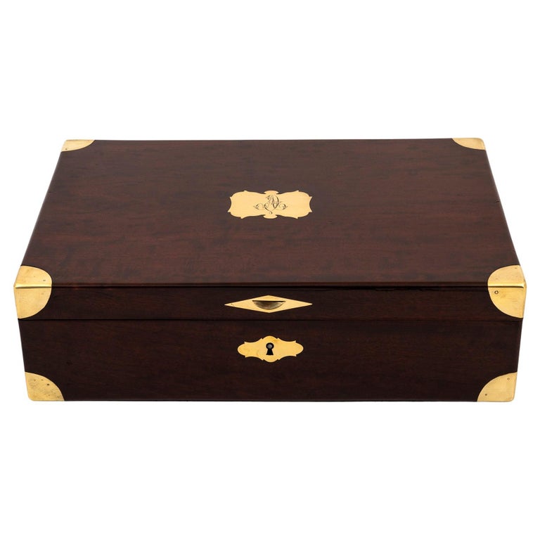 19th Century Antique Mahogany Despatch Box For Sale at 1stDibs