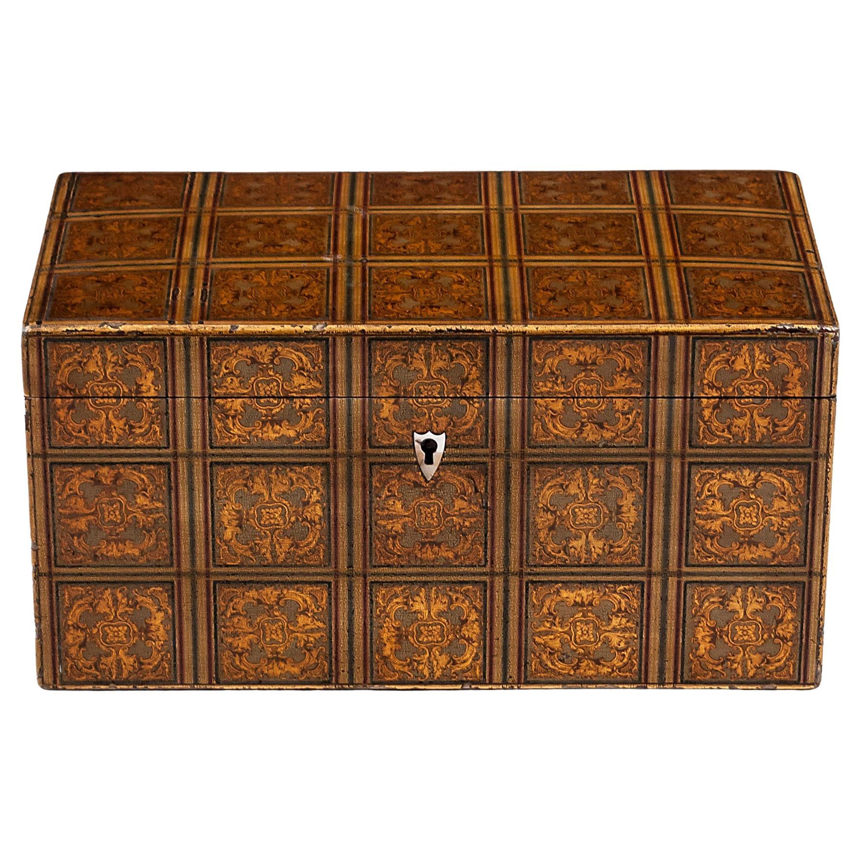 Rare 19th Century Antique Black Walnut Tea Caddy For Sale at 1stDibs