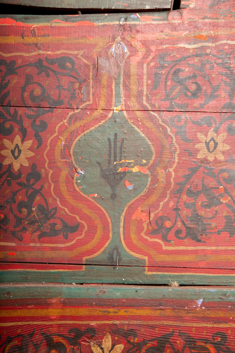 19th Century Antique Moroccan Hand Painted Wood Berber Chest For Sale ...