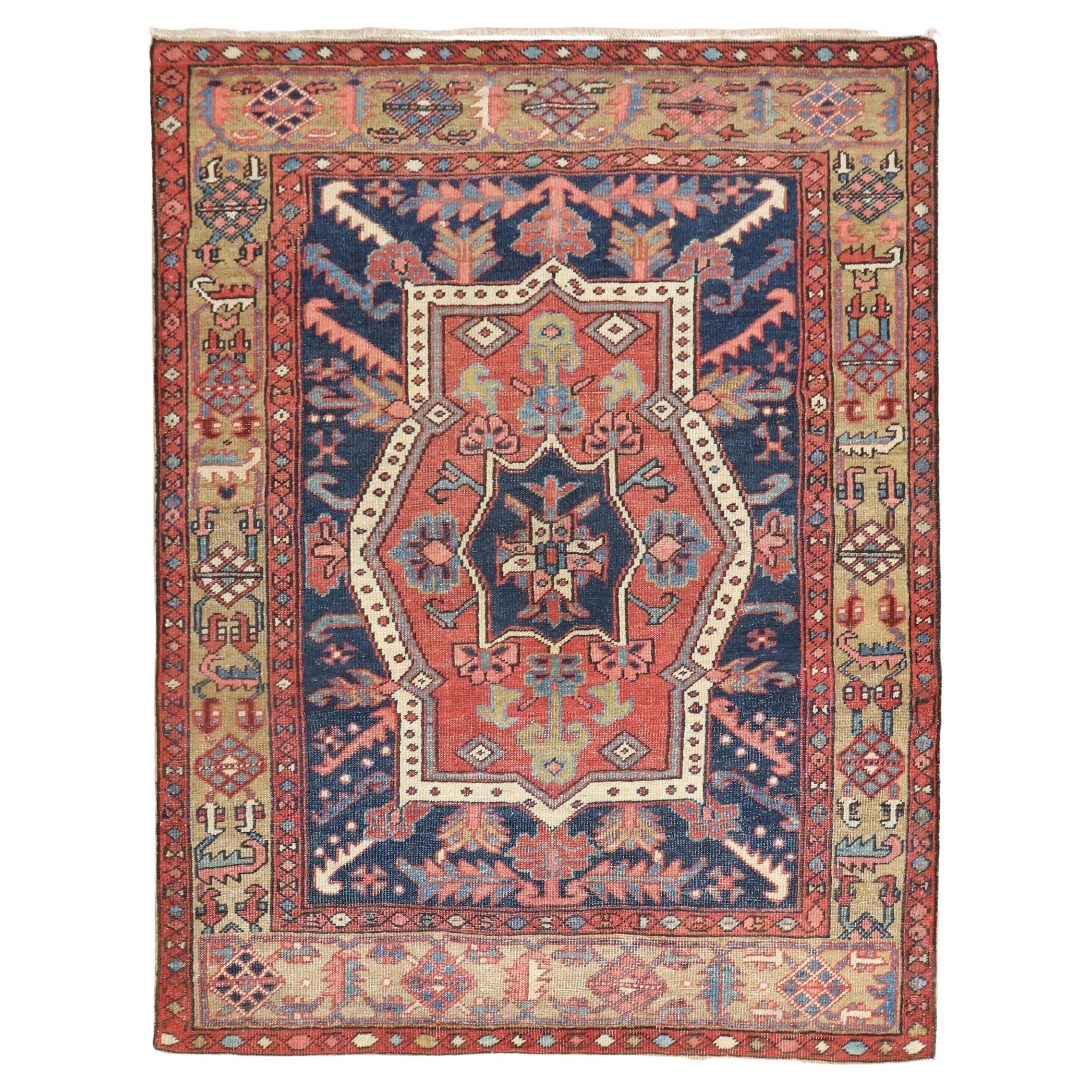19th Century Antique Persian Serapi Rug For Sale at 1stDibs