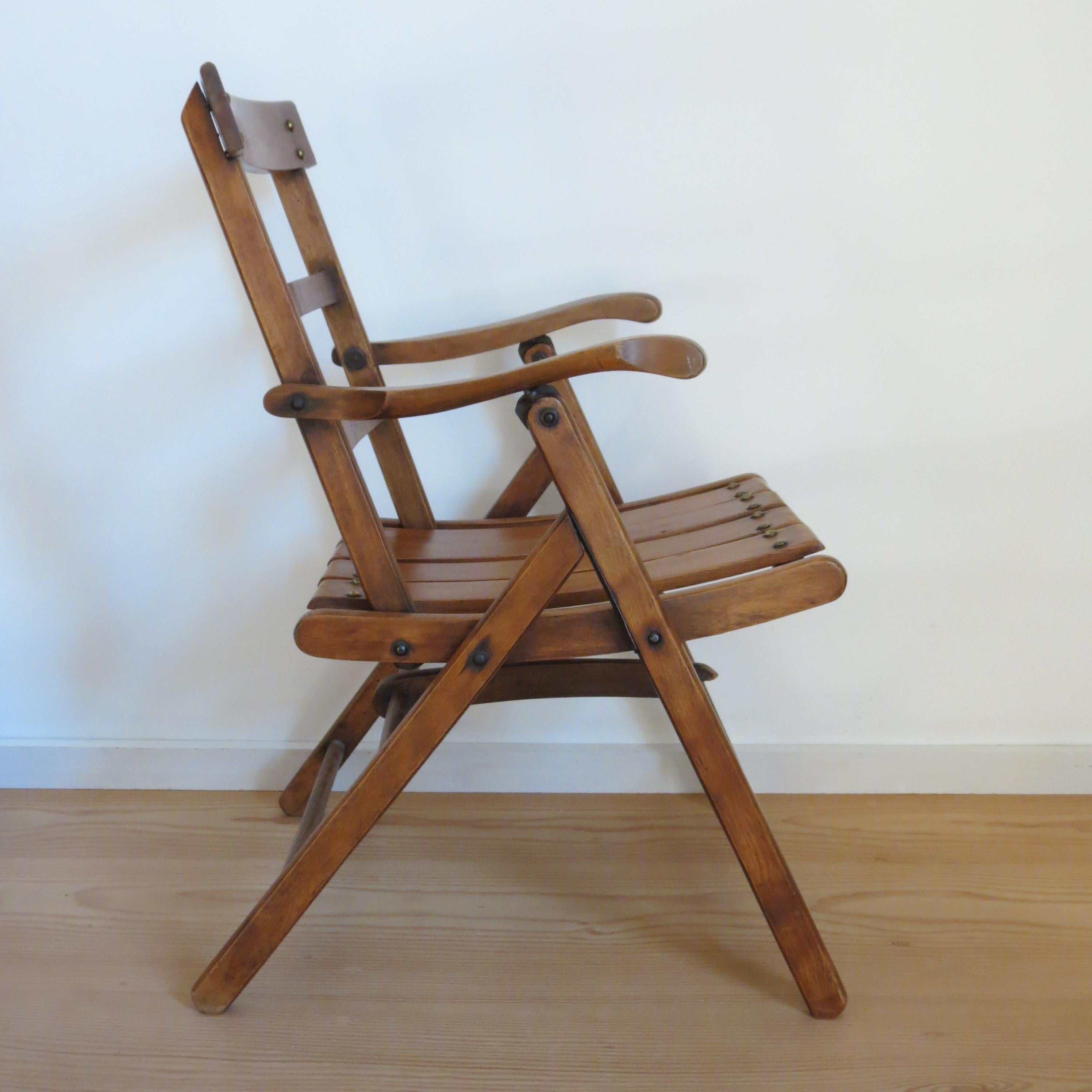 19th Century Antique Pine Folding Campaign Chair 1880s For Sale at 1stDibs
