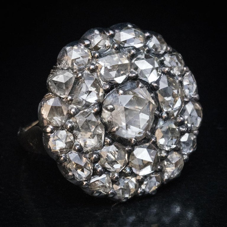 19th Century Antique Rose Cut Diamond Cluster Ring at 1stDibs | 19th ...