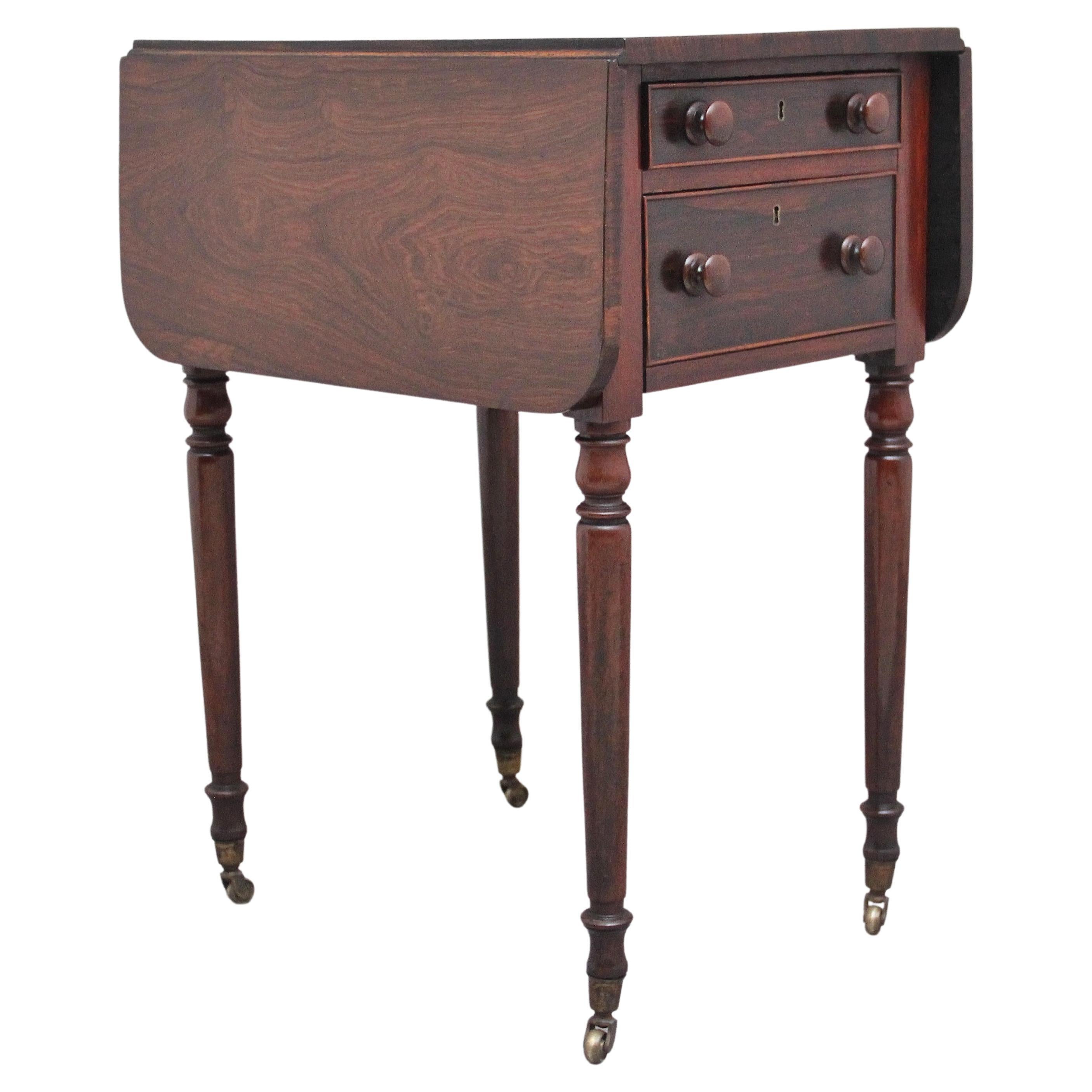 English Victorian Burl Walnut Sunderland Antique Drop-Leaf Table, 19th ...