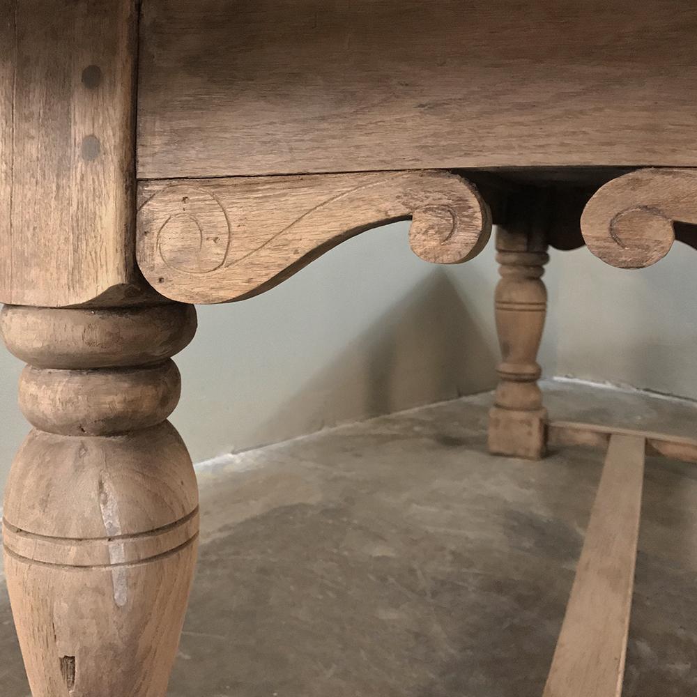 19th Century Antique Rustic Solid Stripped Oak Farm Table at 1stDibs