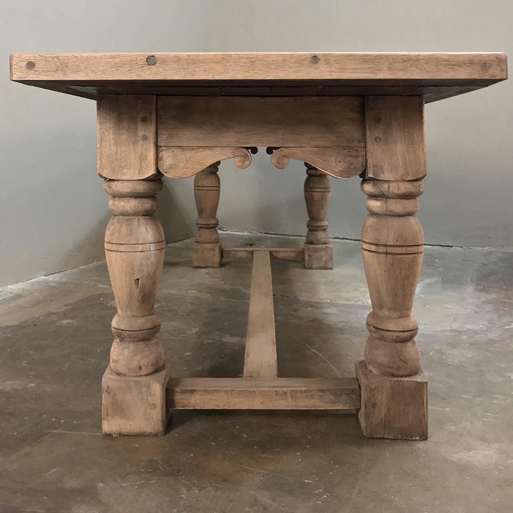 19th Century Antique Rustic Solid Stripped Oak Farm Table at 1stDibs