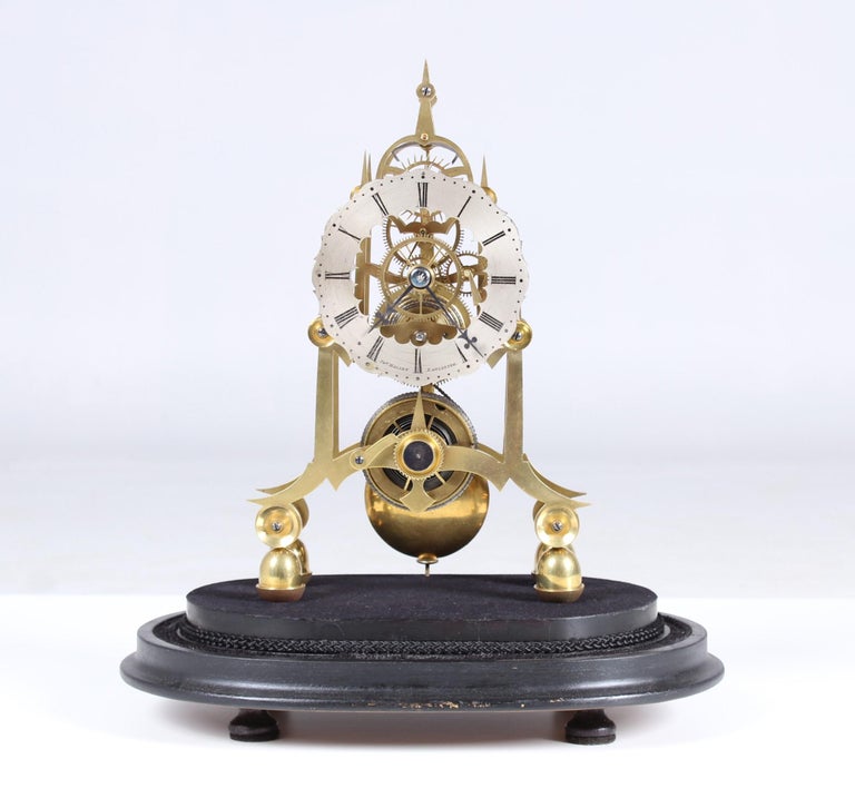 19th Century Antique Skeleton Clock, England, circa 1850 at 1stDibs