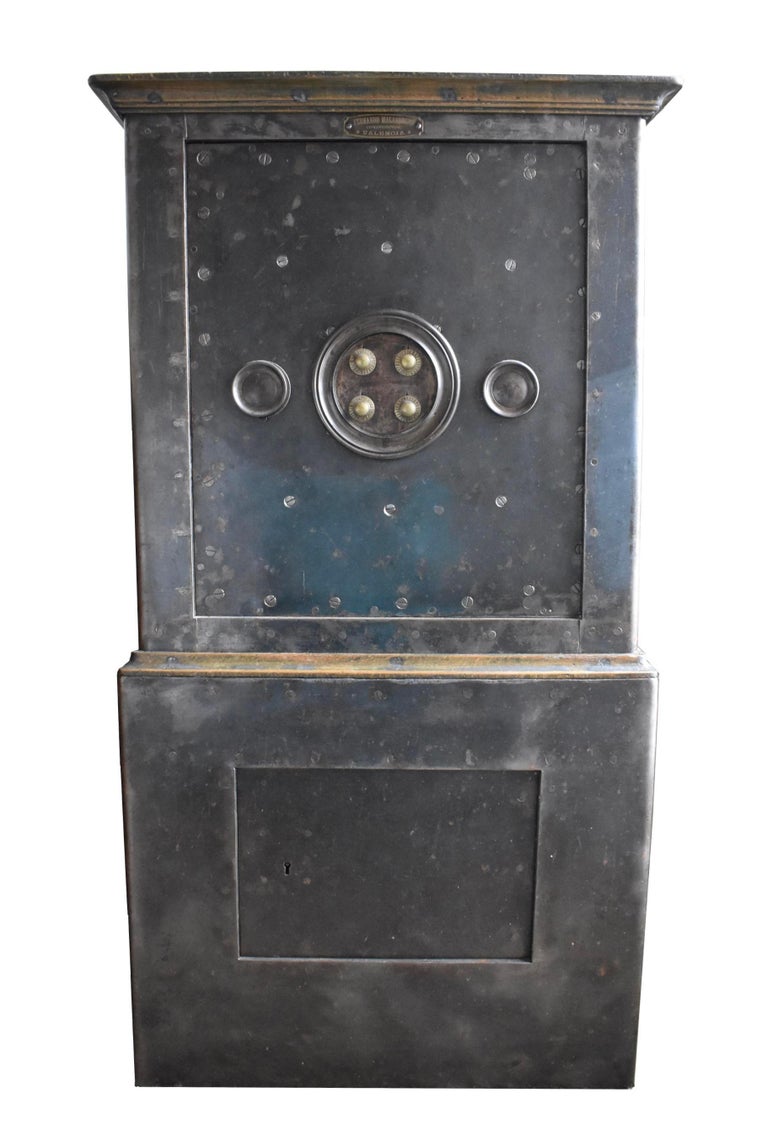 19th Century Antique Spanish Iron Safe For Sale at 1stDibs