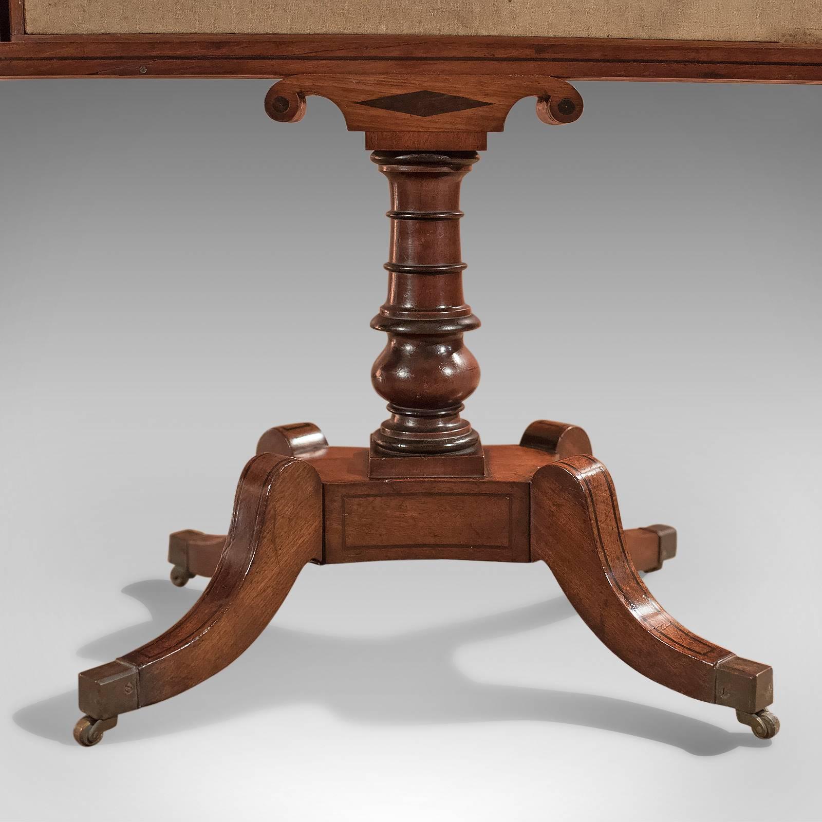 19th Century Antique Tapestry Display Stand, Regency Mahogany ...