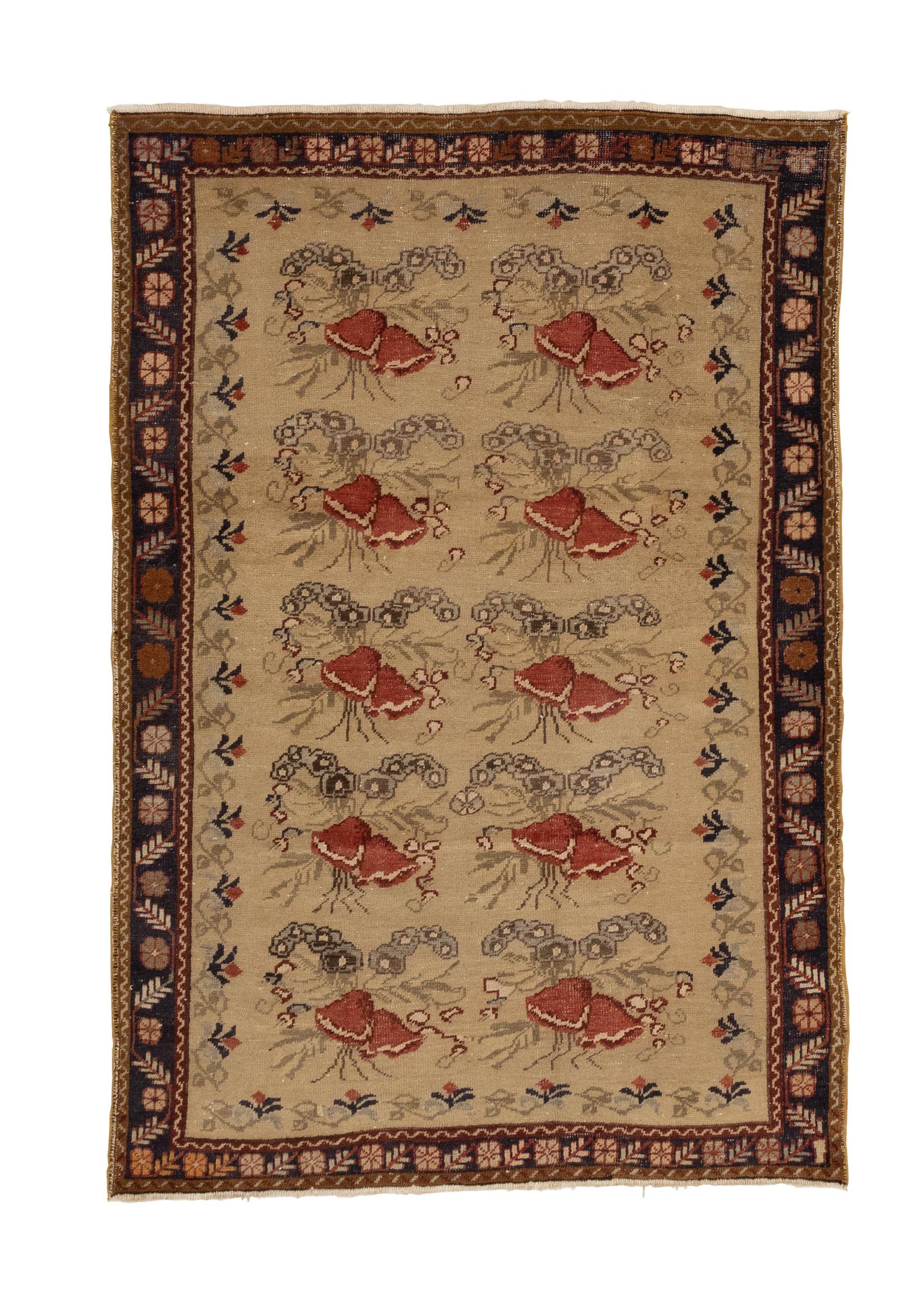 19th Century Antique Turkish Ushak Oriental Rug For Sale at 1stDibs