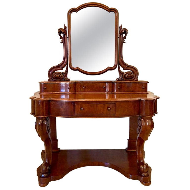19th Century Antique Victorian Mahogany Vanity/Dressing Table at 1stDibs