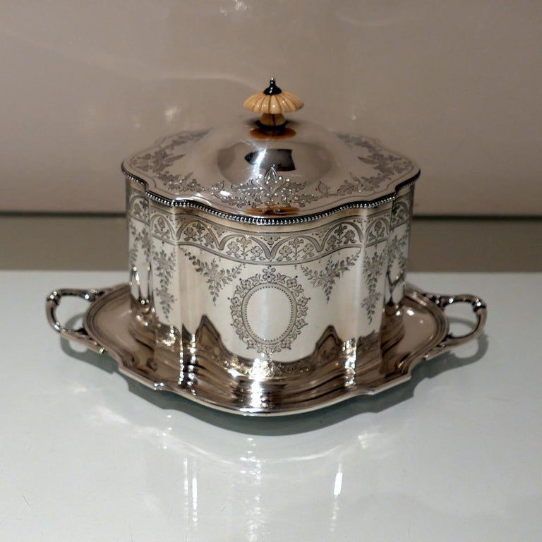 19th Century Antique Victorian Sterling Silver Biscuit Box London 1880 ...