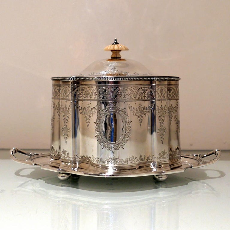 19th Century Antique Victorian Sterling Silver Biscuit Box London 1880 ...