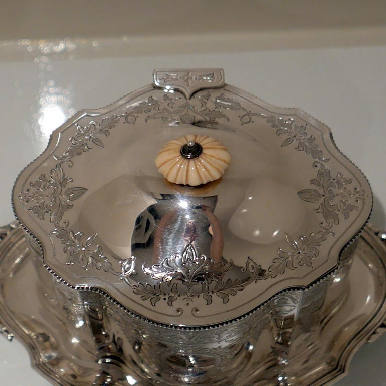 19th Century Antique Victorian Sterling Silver Biscuit Box London 1880 ...
