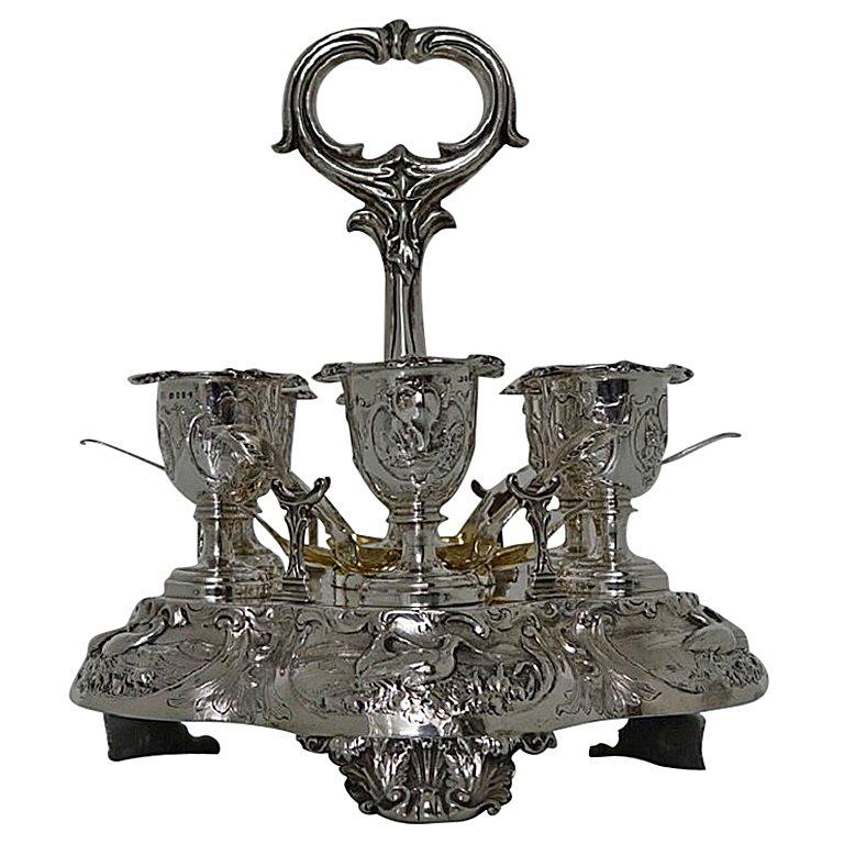 19th Century Antique Victorian Sterling Silver Egg Cruet John Tapley at ...