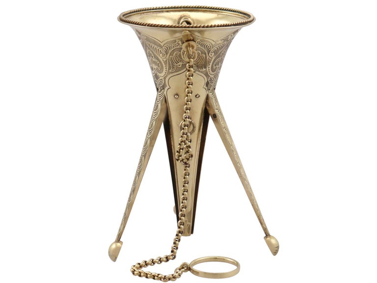 19th Century Victorian Sterling Silver Gilt Posy Holder For Sale at 1stDibs