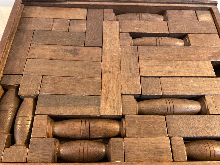 19th Century Antique Wooden Building Blocks / Game Pieces at 1stDibs
