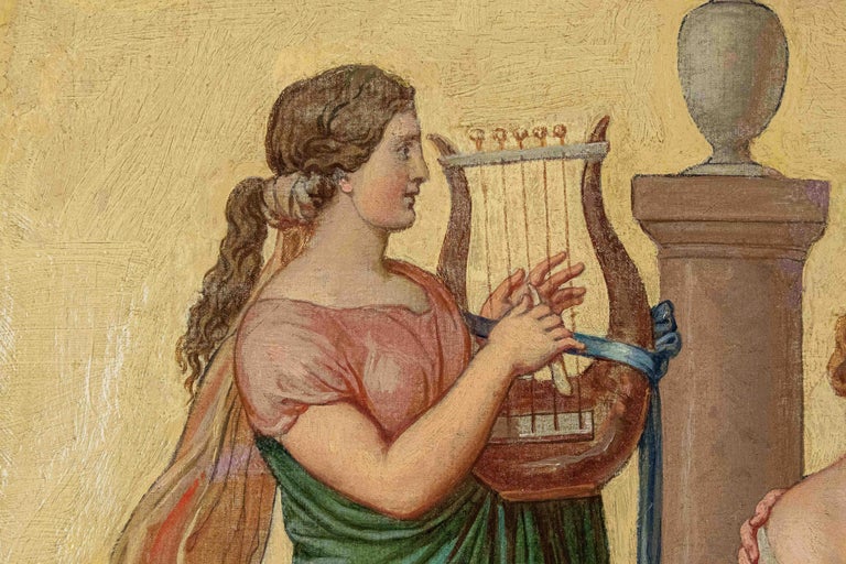 19th Century Apollo with Cupid and the Muses Painting Oil on Canvas at ...